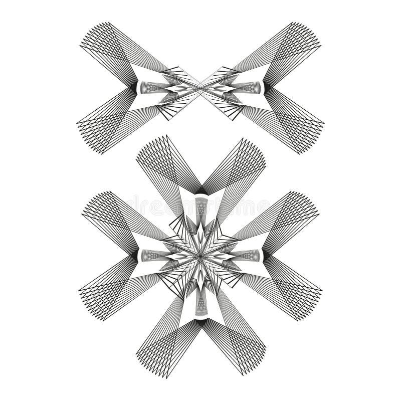 Wireframe Star Structure. Geometric Symmetry Icon. Abstract Shape ...