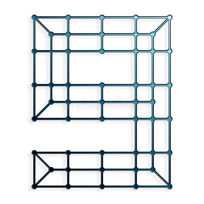 Wireframe Style Number.Art Font with Pale Shadow. Stock Image - Image ...
