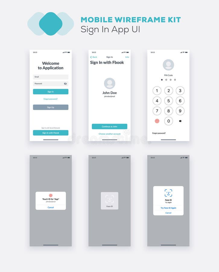 Wireframe Kit for Mobile Phone. Mobile App UI, UX Design. New Ecommerce ...