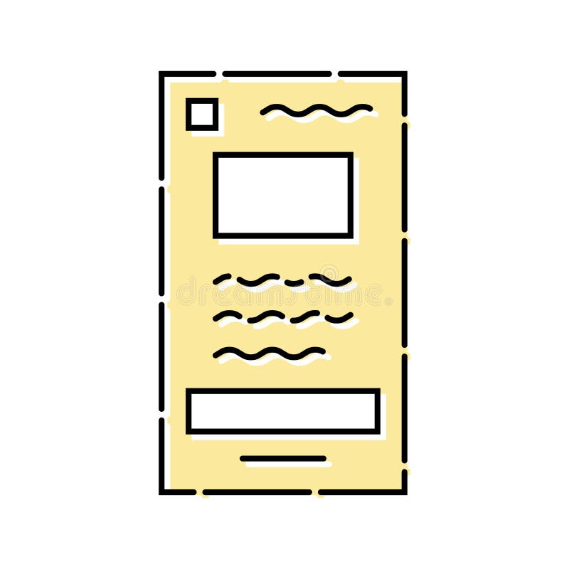 Wireframe Ux Ui Design Color Icon Vector Illustration Stock ...