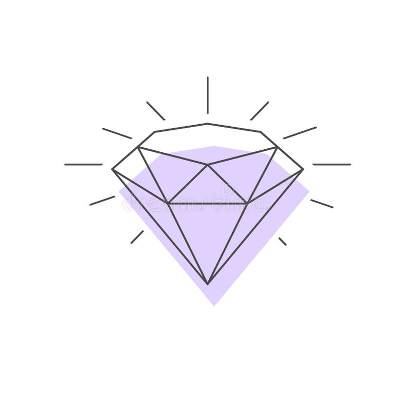 Wireframe Vector Icon of a Diamond Stock Vector - Illustration of black ...