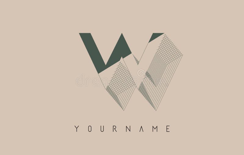 Wireframe W Letter Logo Design in Two Colors. Creative Vector ...