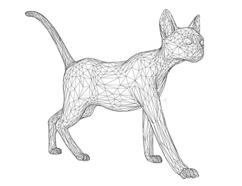 Wireframe Cat Stock Illustrations – 313 Wireframe Cat Stock ...
