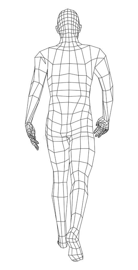 Wireframe Walking Man. Vector Stock Vector - Illustration of champion ...