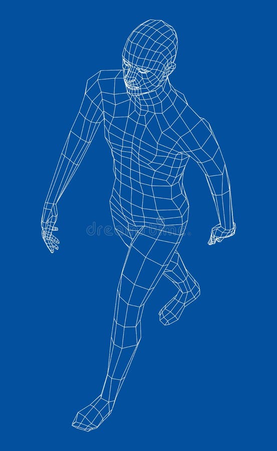 Wireframe Walking Man. Vector Stock Vector - Illustration of walk ...