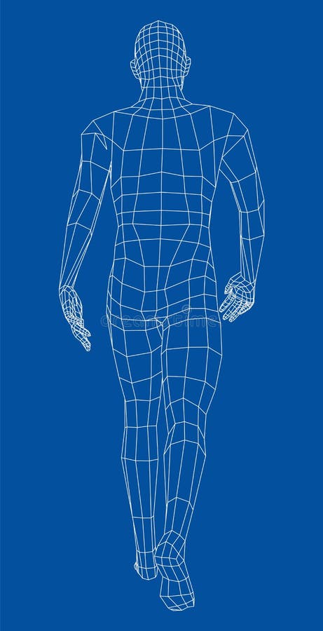 Wireframe Walking Man. Vector Stock Vector - Illustration of sprinter ...