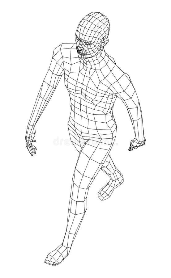 Wireframe Walking Man. Vector Stock Vector - Illustration of logo ...