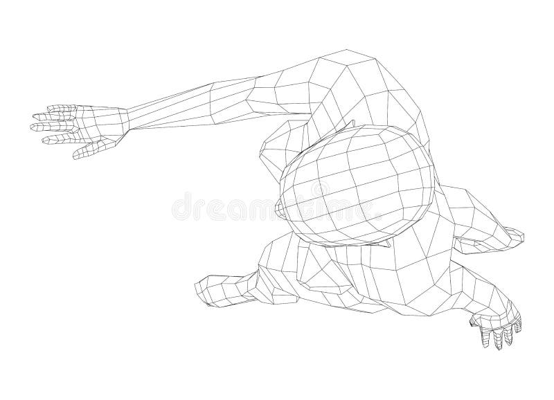 Wireframe walking woman stock illustration. Illustration of science ...