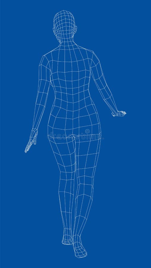 Wireframe walking woman stock illustration. Illustration of business ...