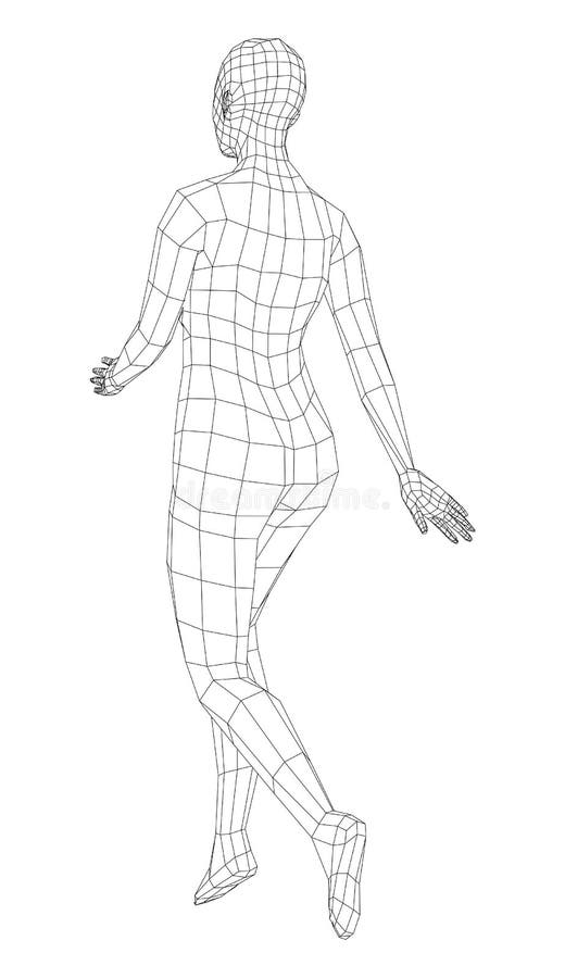 Wireframe Walking Woman. Vector Stock Vector - Illustration of business ...