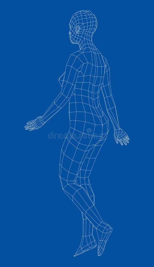 Wireframe Walking Woman. Vector Stock Vector - Illustration of logo ...