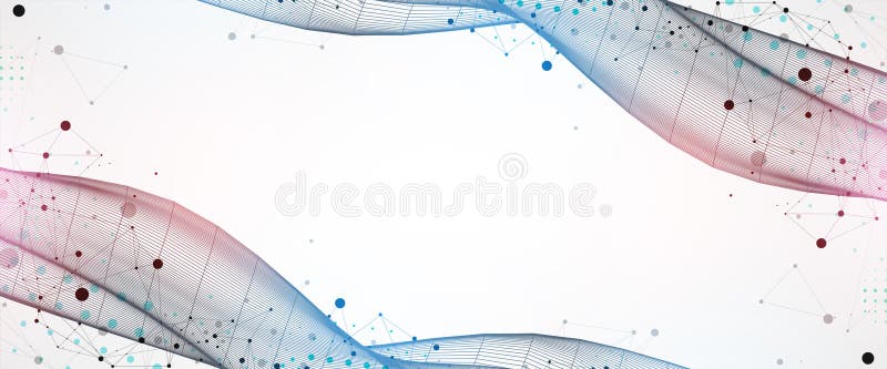 Wireframe Wave. Trendy Fluid Cover Design with Plexus Effect Stock ...