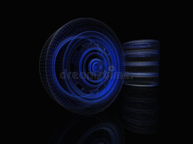 Wireframe of a wheel stock illustration. Illustration of race - 18498989