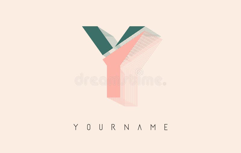Wireframe Y Letter Logo Design in Two Colors. Creative Vector ...