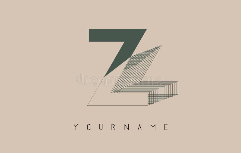 Wireframe Z Letter Logo Design in Two Colors. Creative Vector ...