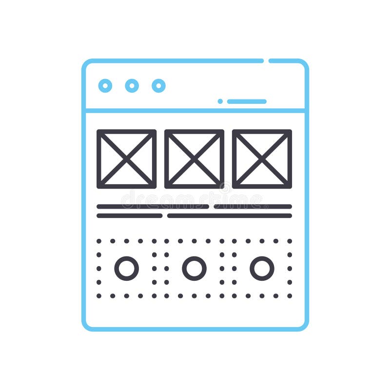 Wireframes Line Icon, Outline Symbol, Vector Illustration, Concept Sign ...