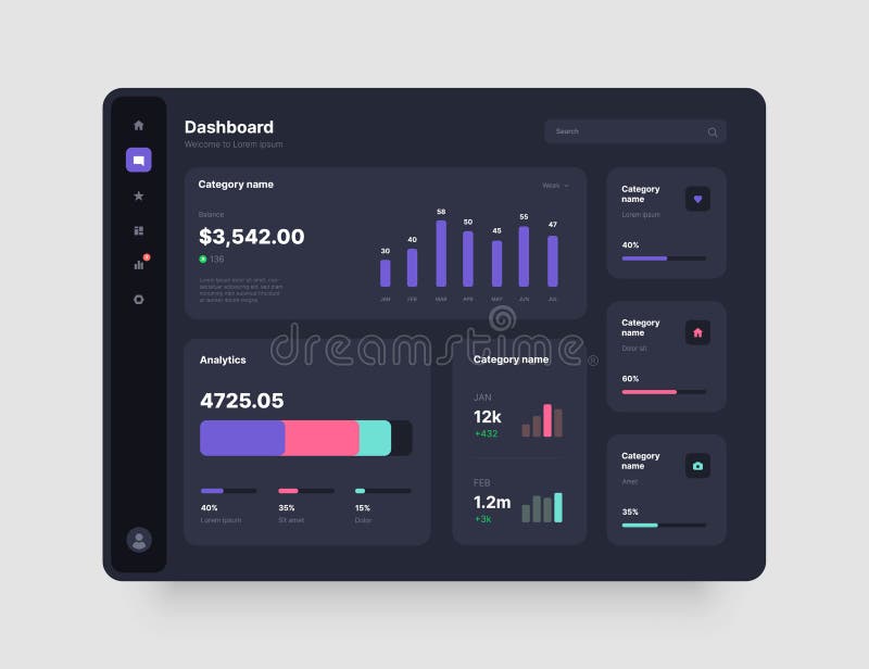 Dashboard Dark Ui Stock Illustrations – 789 Dashboard Dark Ui Stock ...