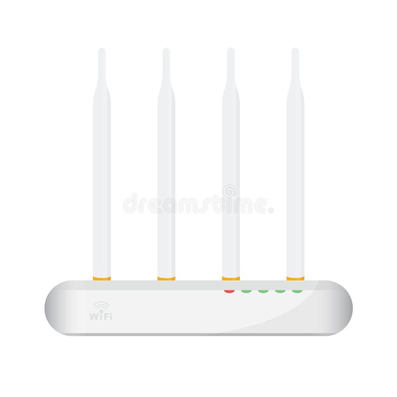 Wireless Access Point Concept by Have Four Antenna Stock Vector ...