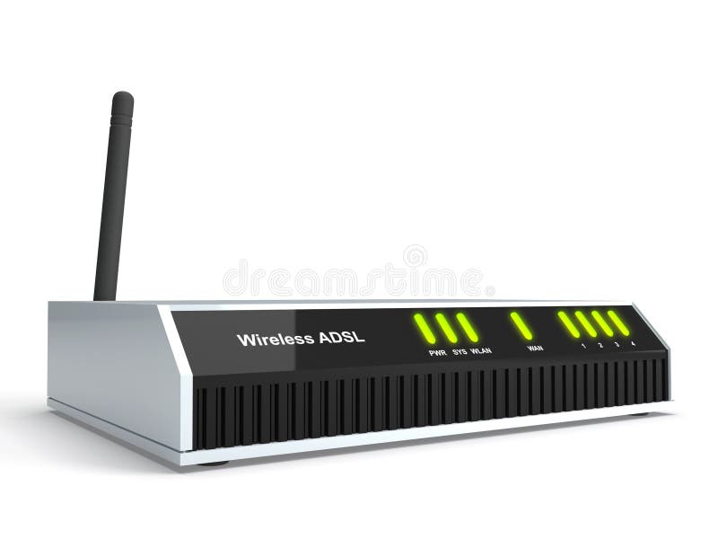Wireless ADSL router stock illustration. Illustration of firewall ...