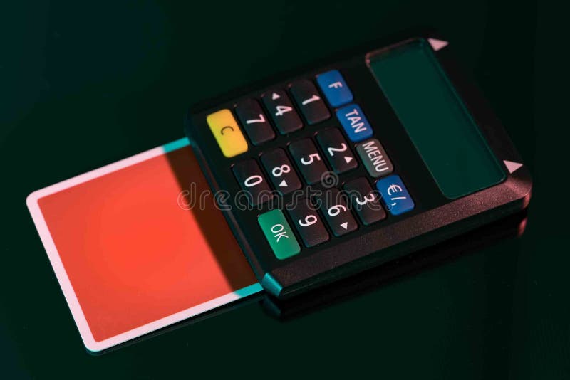 Wireless bank card reader stock photo. Image of bank - 297111456