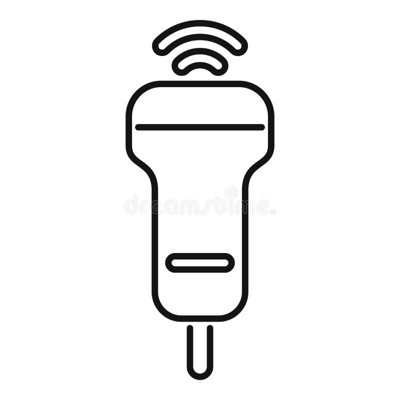 Wireless Barcode Scanner Transmitting Data Using Wifi Icon Stock ...