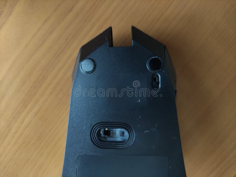 Wireless Black Gaming Mouse on the Table, Back View Stock Photo - Image ...