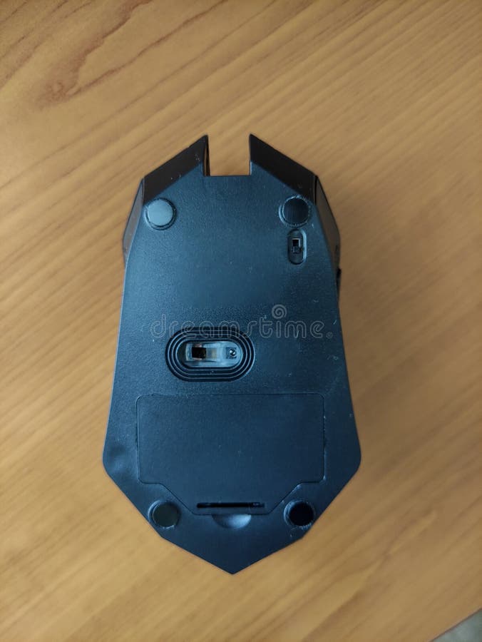 Wireless Black Gaming Mouse on the Table, Back View Stock Photo - Image ...
