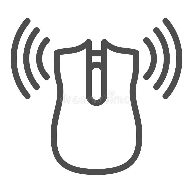 Wireless Bluetooth Computer Mouse Line Icon, Portable Electronics ...