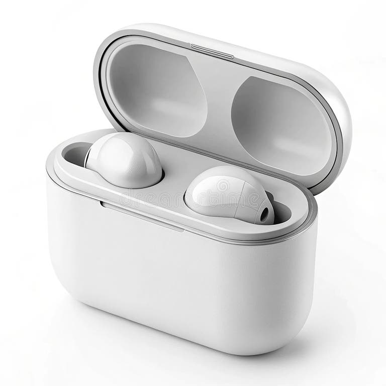 Wireless Bluetooth Earbud Case on White Background Stock Illustration ...