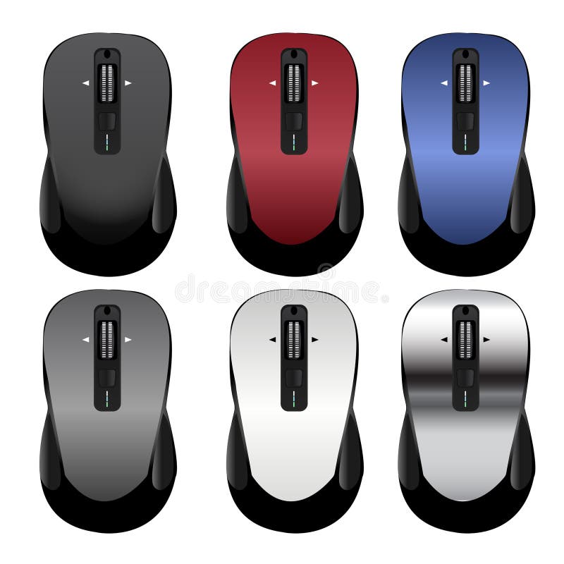 Wireless Bluetooth Side Scroll Mouse Illustration Vector Based Drawing ...