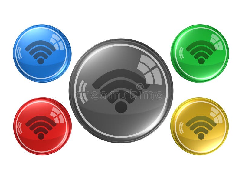 Wireless,button, 3d Illustration Stock Illustration - Illustration of ...