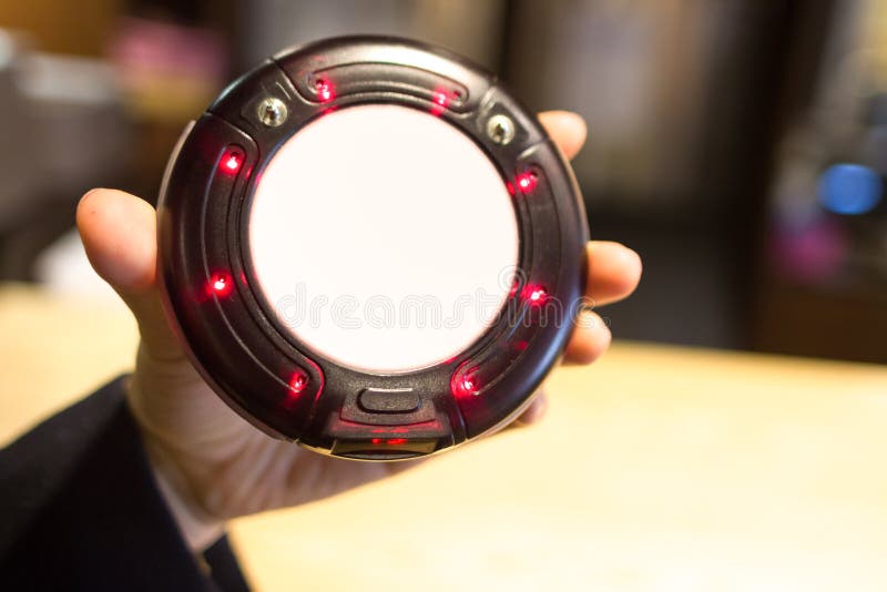 Wireless Buzzer To Call Customers Table. Stock Image - Image of ...