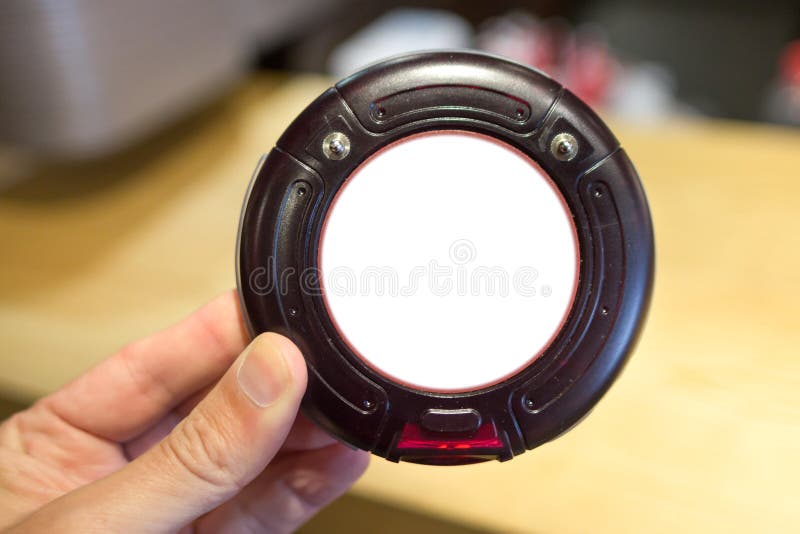 Wireless Buzzer To Call Customers Table. Stock Photo - Image of round ...