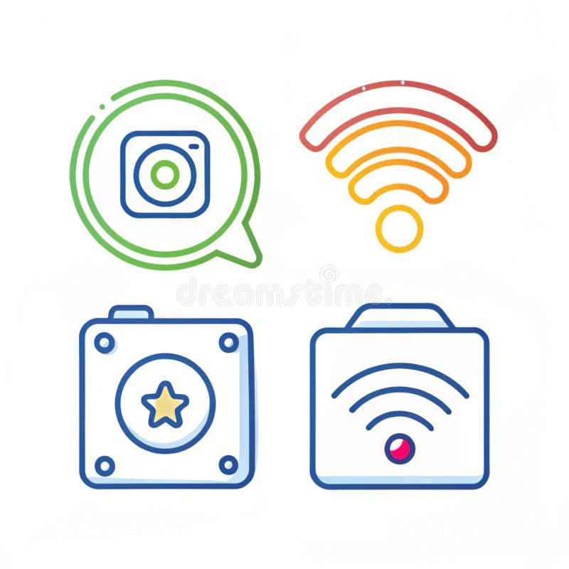 Wireless camera icons stock illustration. Illustration of internet ...