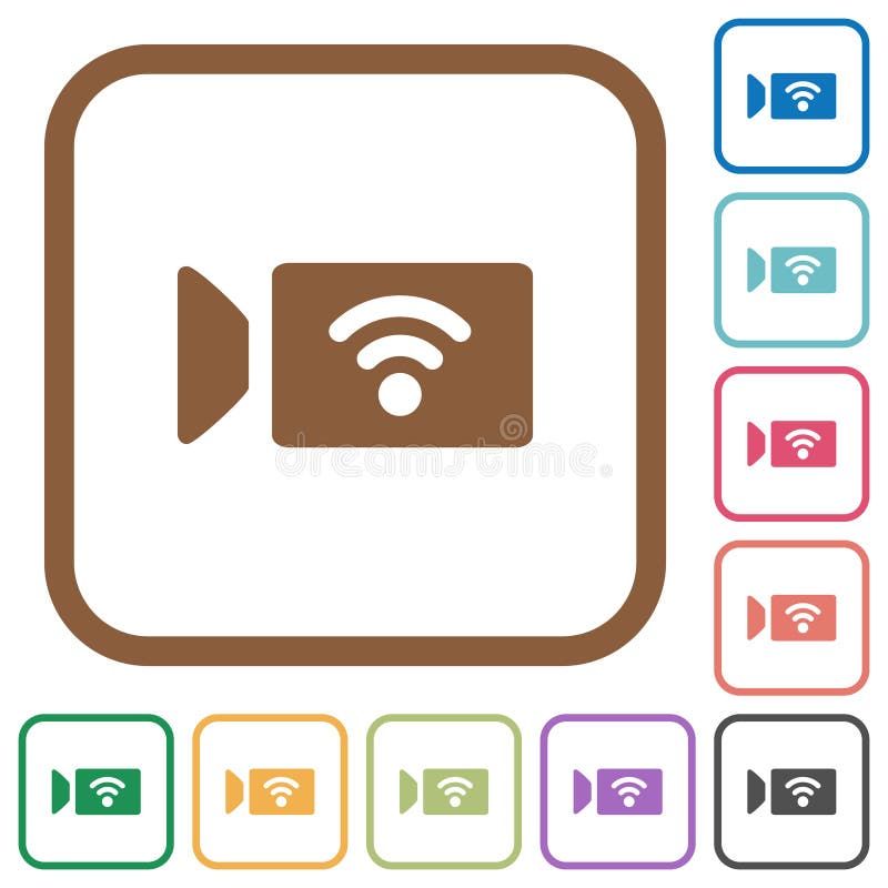 Wireless Camera Simple Icons Stock Vector - Illustration of connection ...