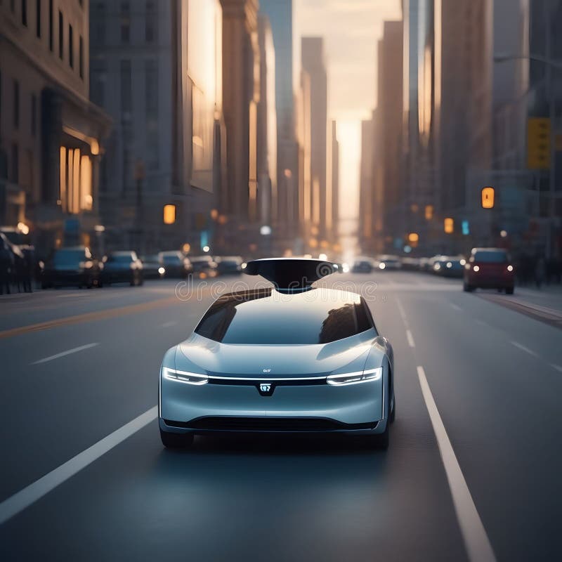 Wireless Car Charging while Driving. Electric Car Driving on Highway ...