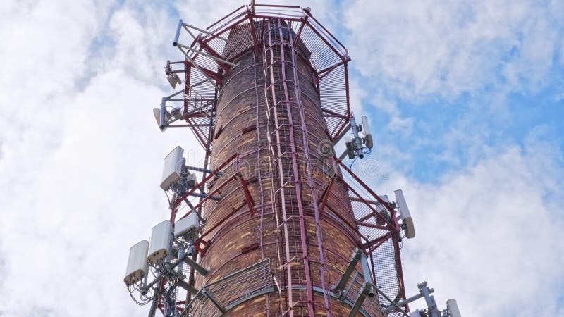 Wireless Cellular Network Communication 5G Antennas Installed on Tall ...