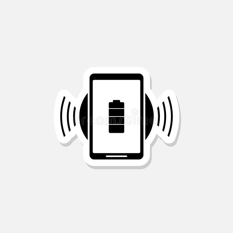 Wireless Charger Icon Sticker Stock Vector - Illustration of design ...