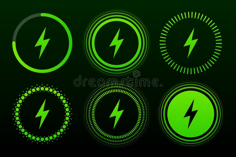 Wireless Charging Battery Energy Variations. Battery Power Luminous ...