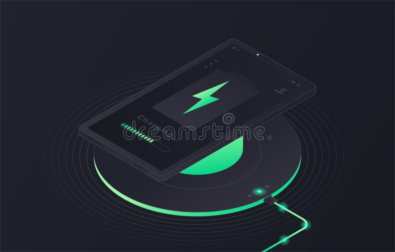 Wireless charging concept stock vector. Illustration of phone - 241229369