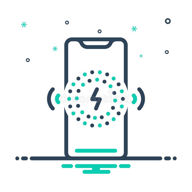 Mix Icon for Wireless Charging, Wireless and Phone Stock Vector ...