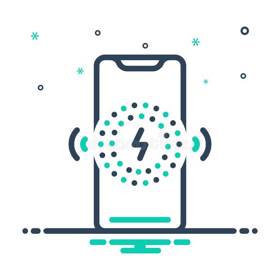 Mix Icon for Wireless Charging, Wireless and Phone Stock Vector ...