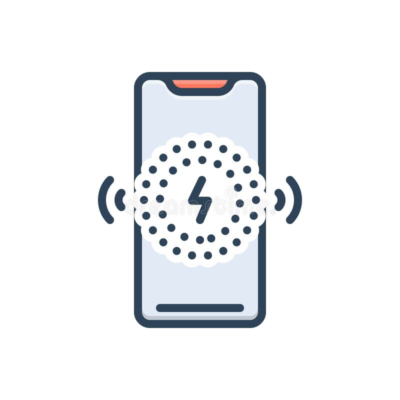Color Illustration Icon for Wireless Charging, Wireless Andelectric ...