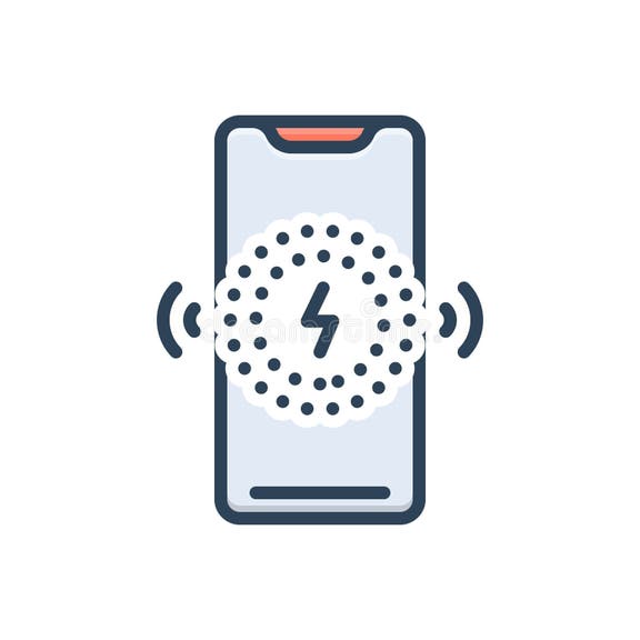 Color Illustration Icon for Wireless Charging, Wireless Andelectric ...