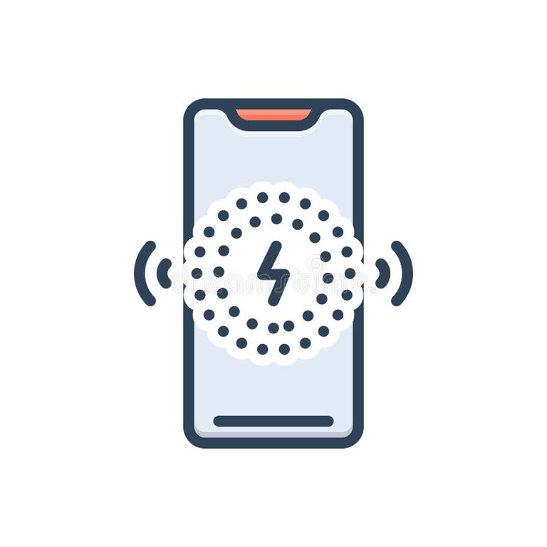 Color Illustration Icon for Wireless Charging, Wireless Andelectric ...