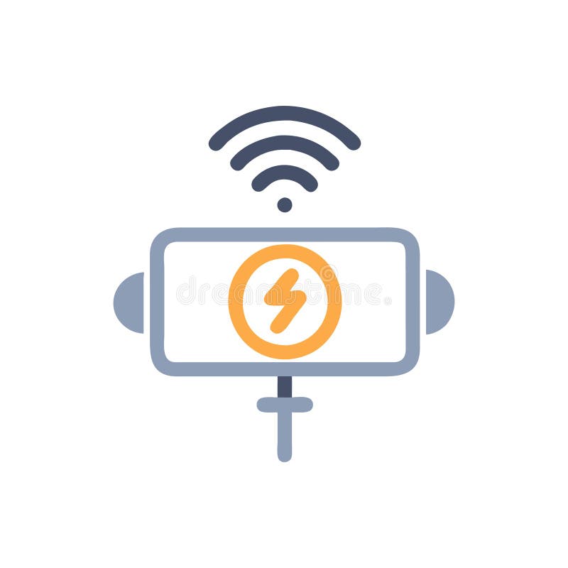 Wireless Charging Icon for Technology Solutions Stock Illustration ...