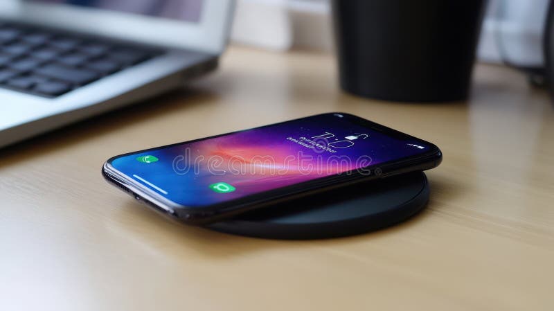 Wireless Charging Pad Powering a Smartphone and Other Tech Gadgets ...