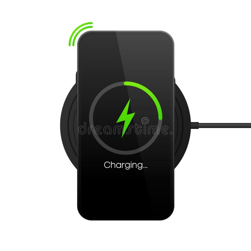 Wireless Charging. Processing Energy Level. Recharge Battery Indicator ...