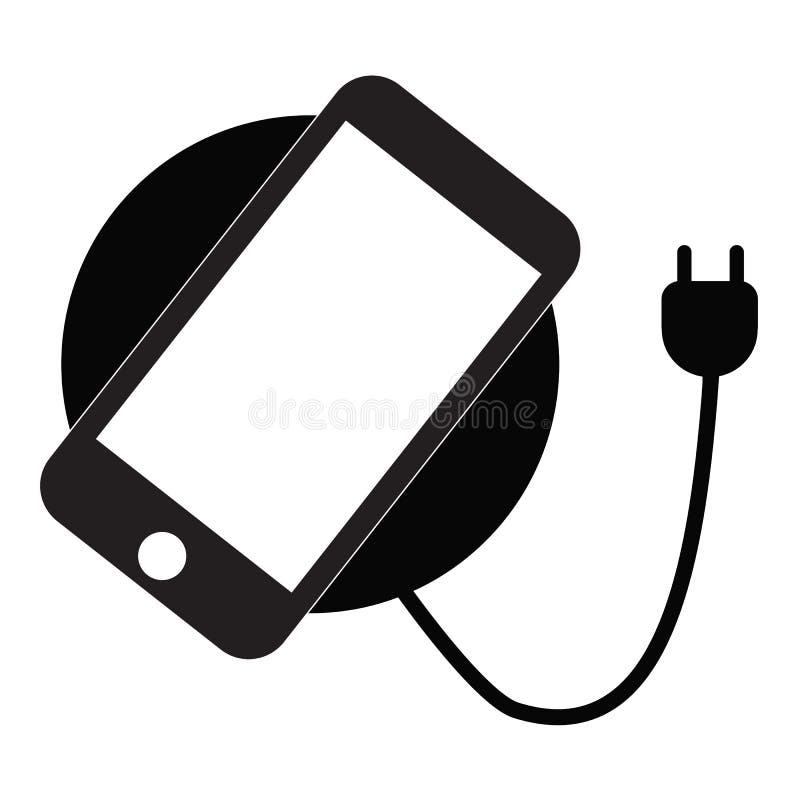 Wireless Charging for Smartphone Icon on White Background. Flat Style ...
