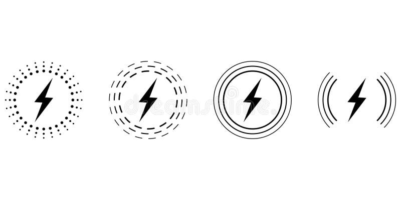 Wireless Charging Vector Set Icons. Wireless Charging Symbol Stock ...